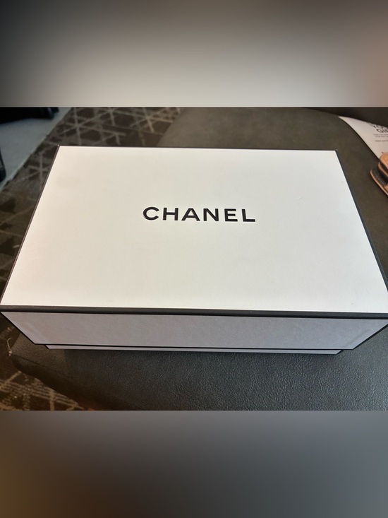 CHANEL | Other | Chanel White Box With Black Logo Rectangular Medium ...